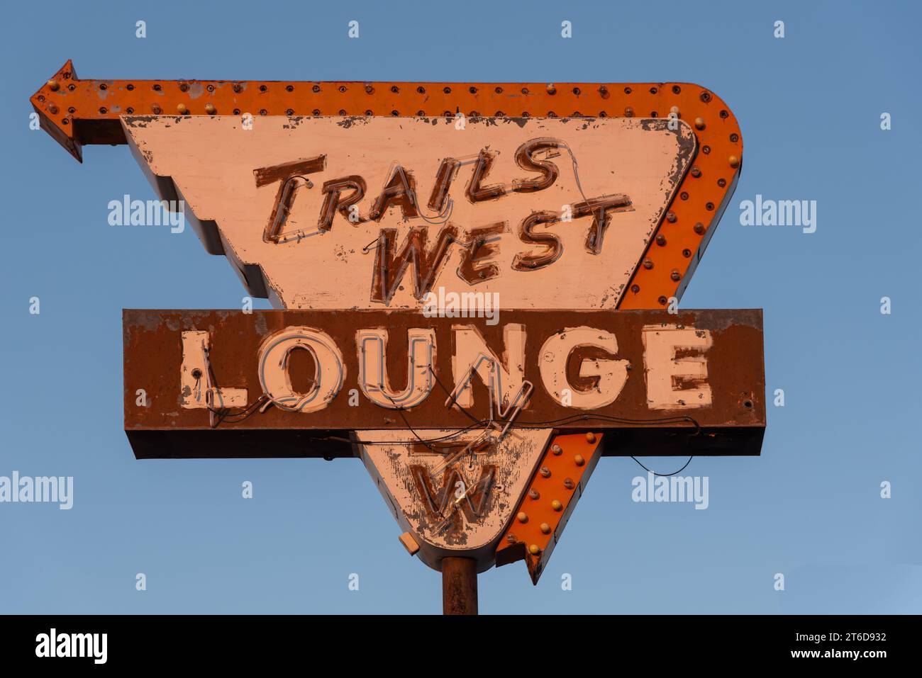 Sign for Trails West Lounge, probably from the 1950s or 1960s, a closed ...