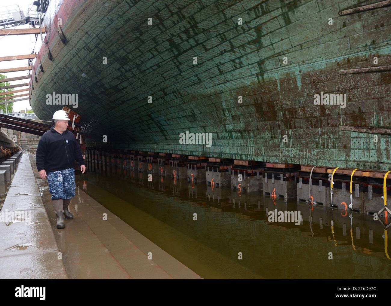 USS Constitution enters dry dock 150519 Stock Photo - Alamy