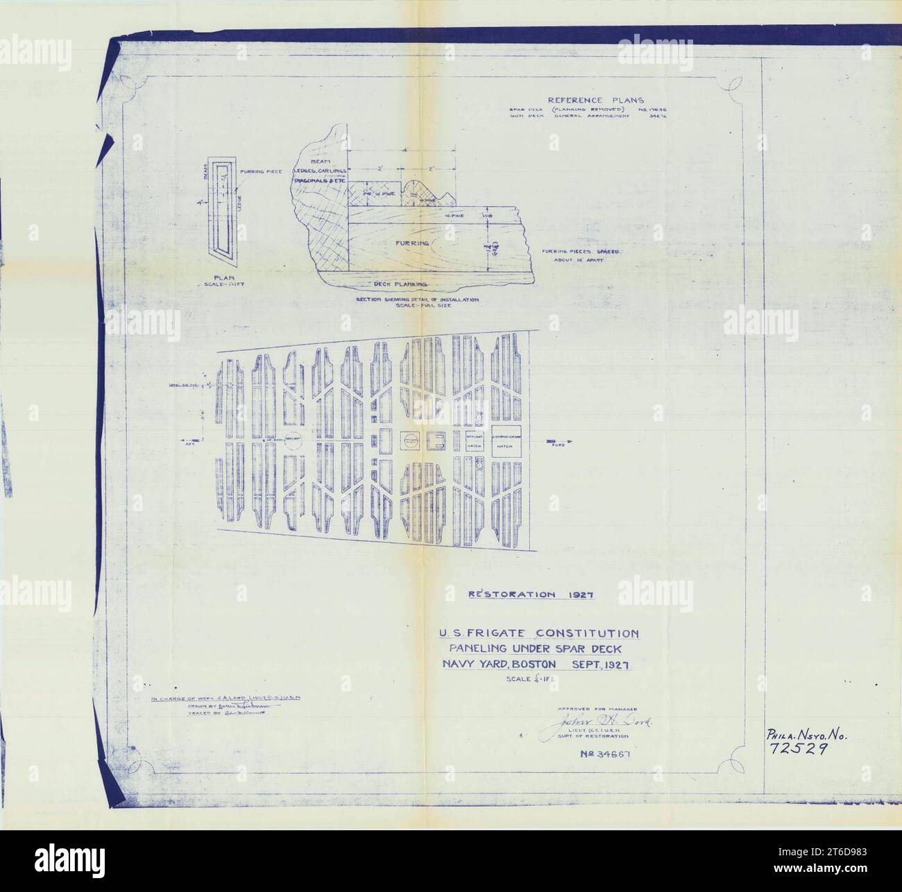 USS Constitution- Paneling Under Spar Deck Stock Photo - Alamy