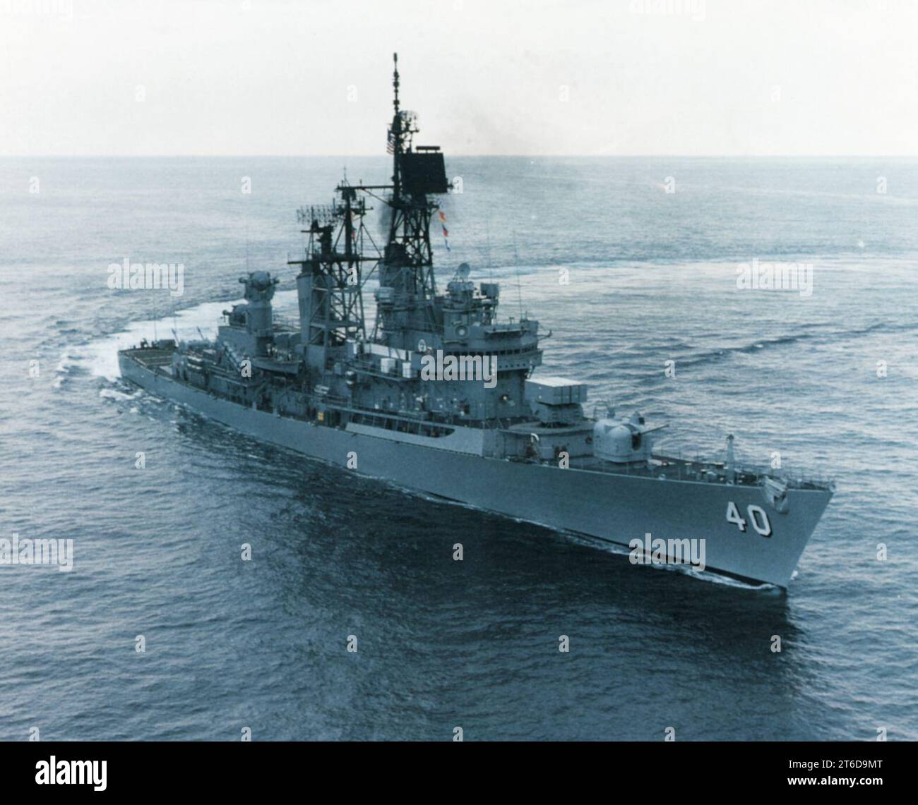 USS Coontz (DDG-40) underway in the Atlantic Ocean, in October 1986 ...