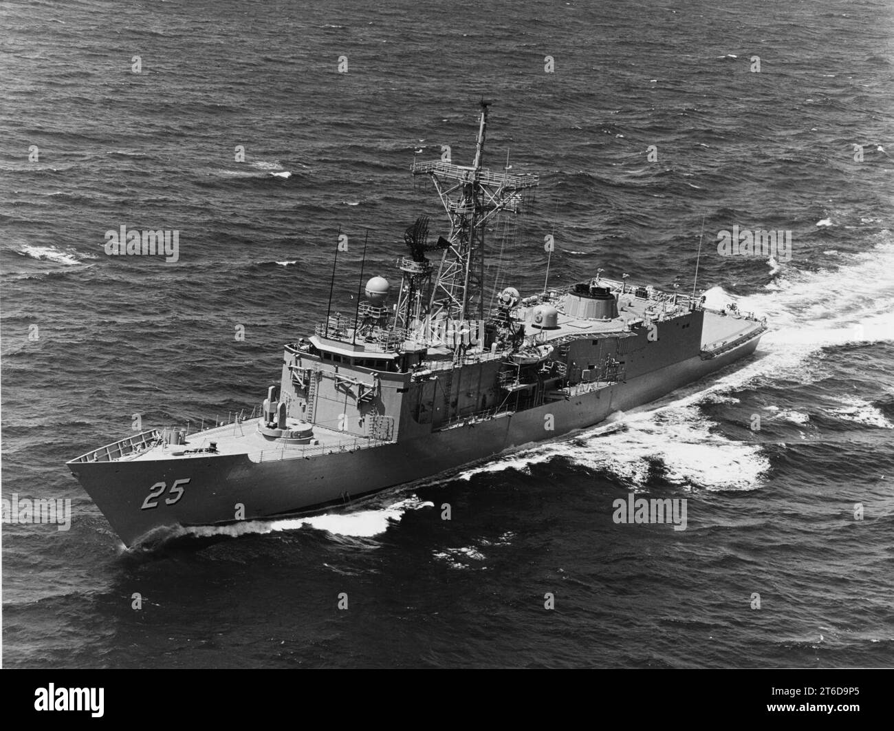 USS Copeland (FFG-25) underway in the Pacific Ocean during sea trials ...