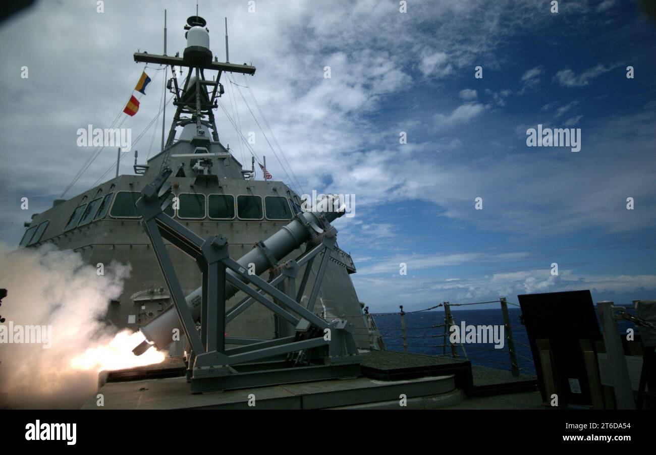 USS Coronado (LCS 4) launches harpoon missile during RIMPAC USS ...