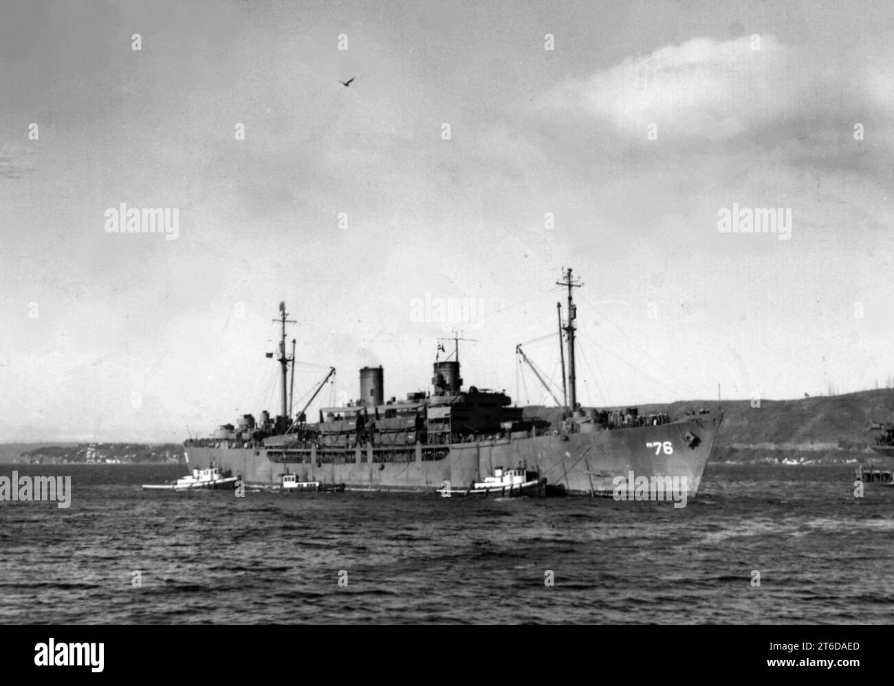 USS Crenshaw (APA-76) arriving at Tacoma, Washington (USA), on 11 ...