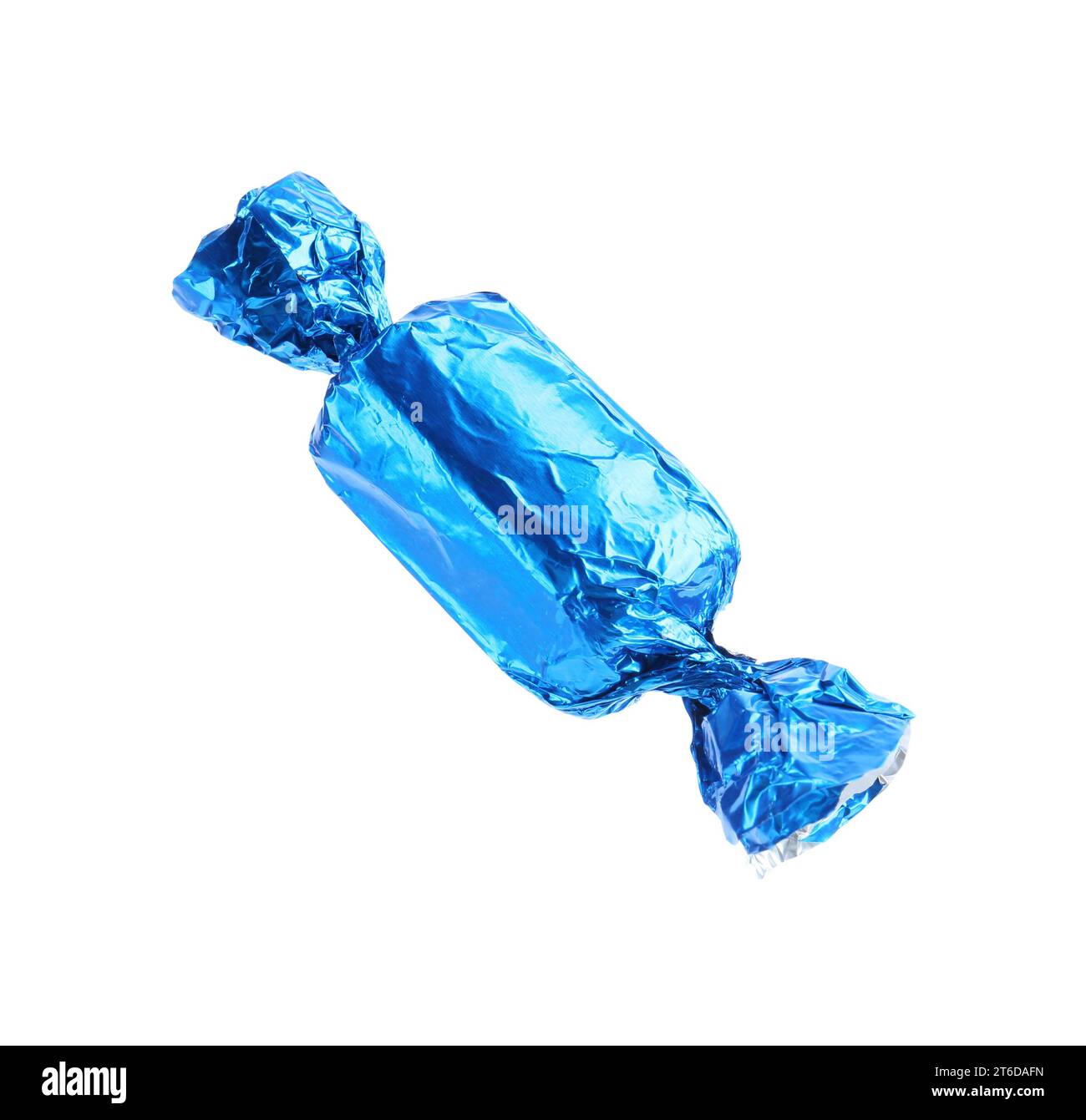 Tasty candy in light blue wrapper isolated on white Stock Photo - Alamy