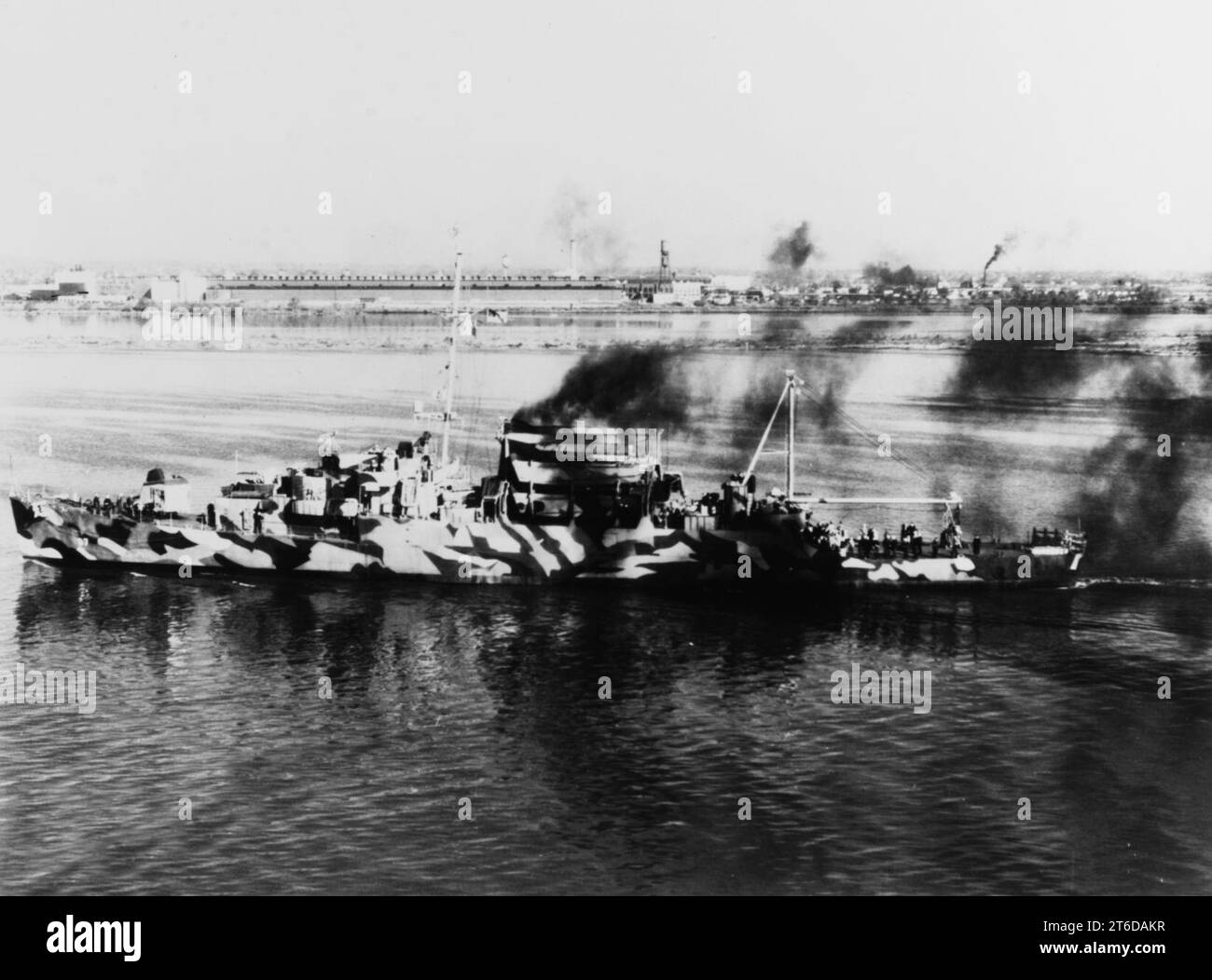 USS Crosley (APD-87) underway off Philadelphia Naval Shipyard on 30 ...