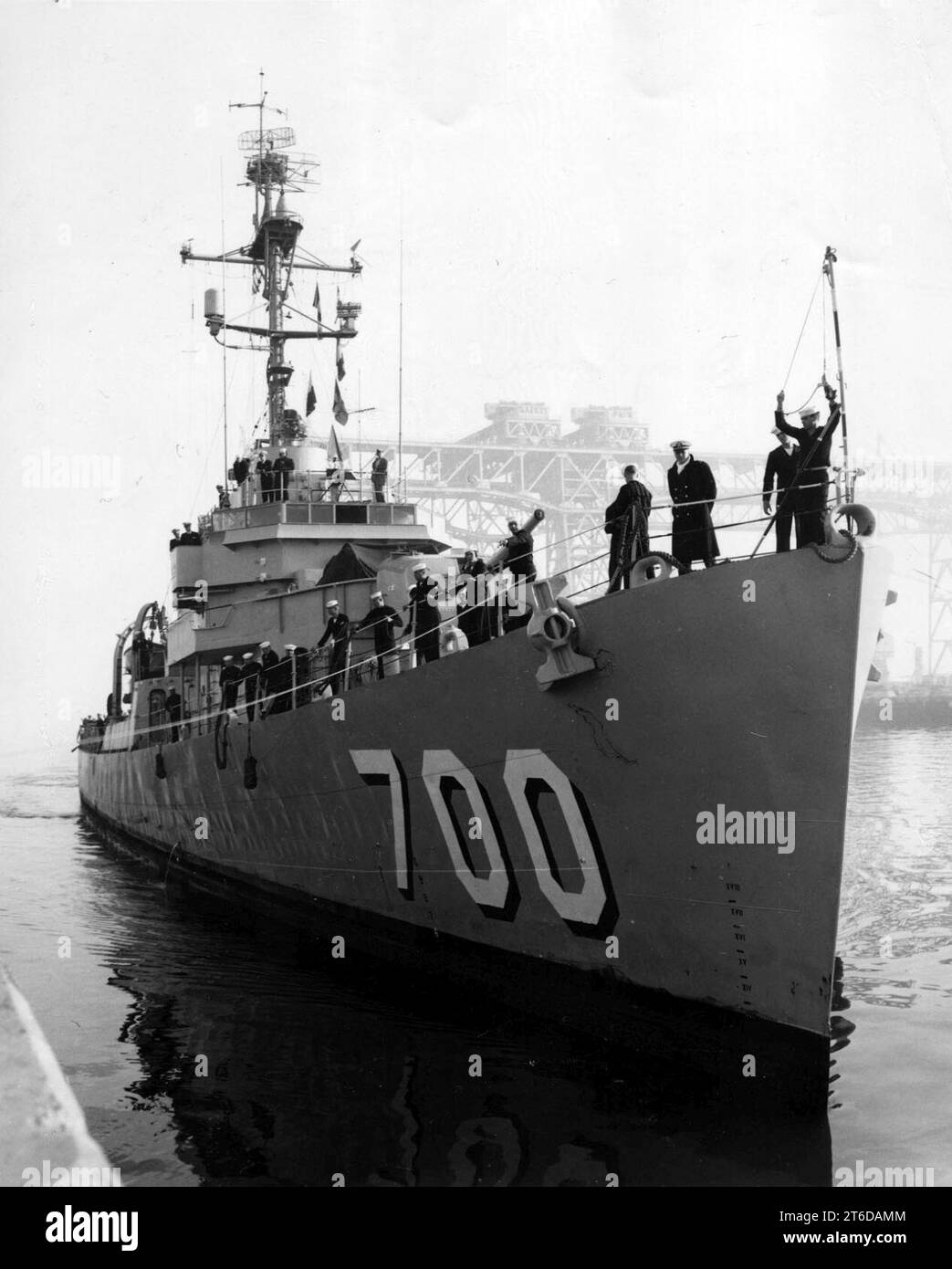 USS Currier (DE-700) at the San Francisco Naval Shipyard, circa in 1959 ...
