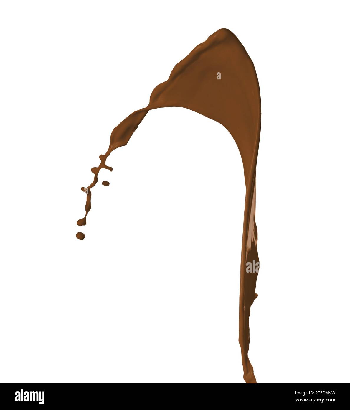 One chocolate color splash on white background Stock Photo - Alamy