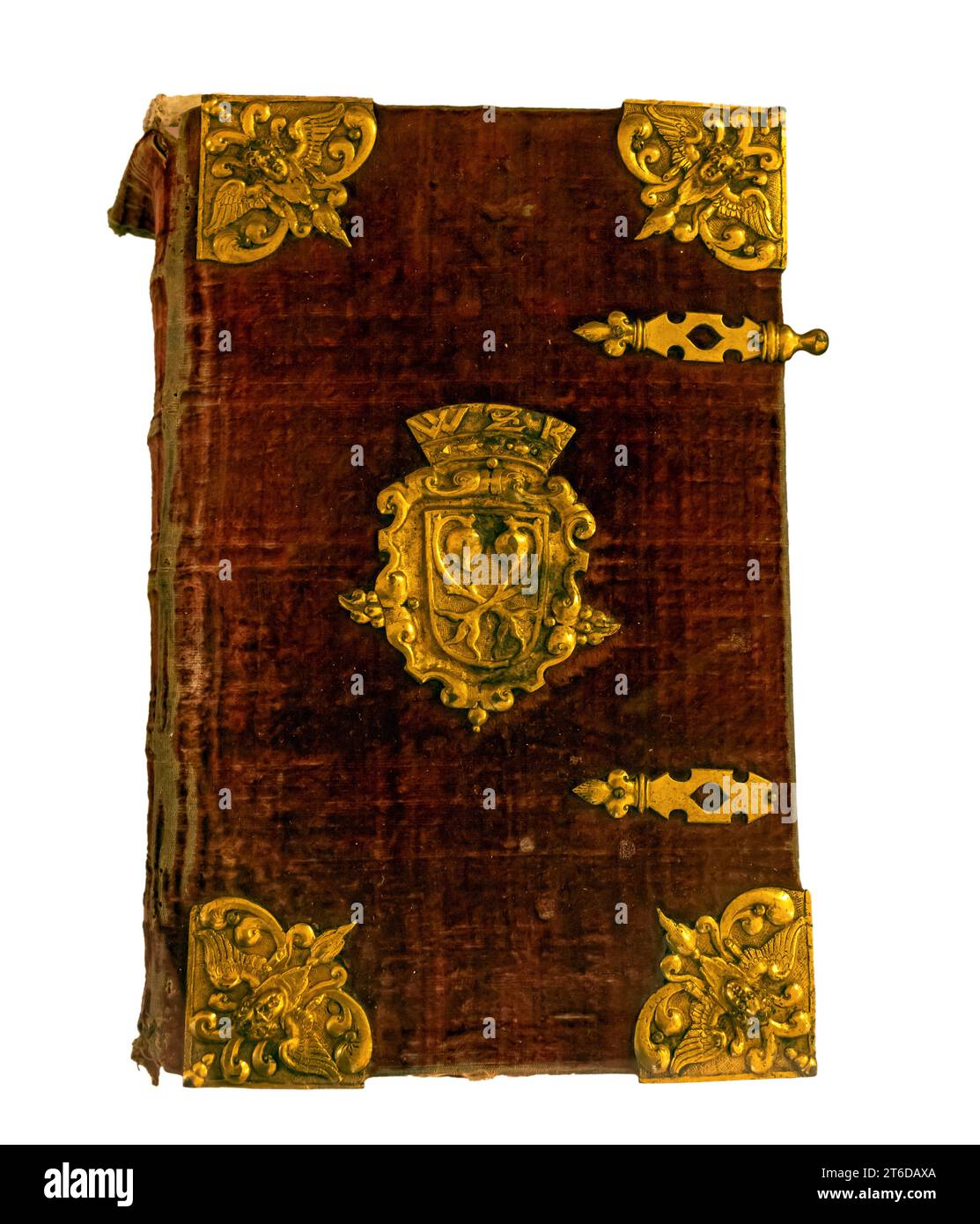 The historical book with decorative cover, isolated on white background ...