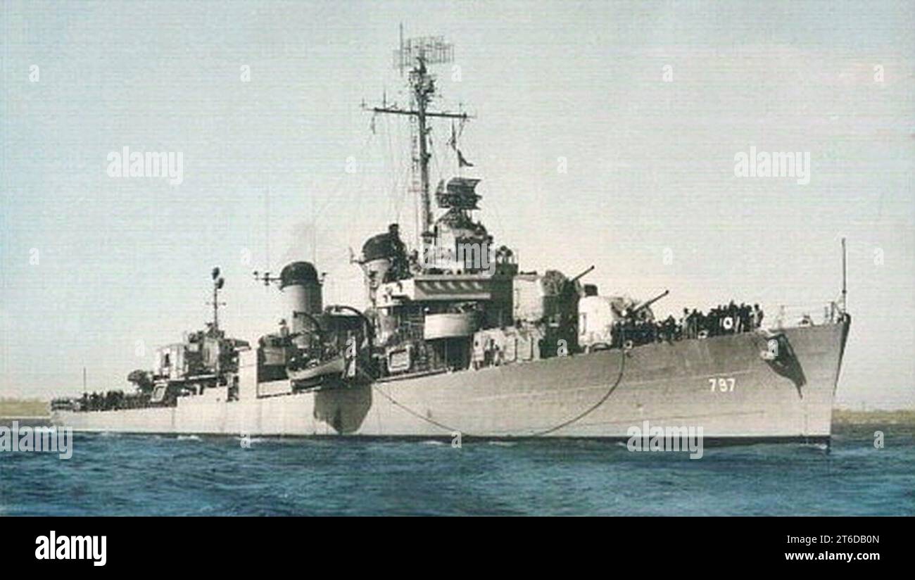 USS Cushing (DD-797) underway, circa in 1946 Stock Photo - Alamy