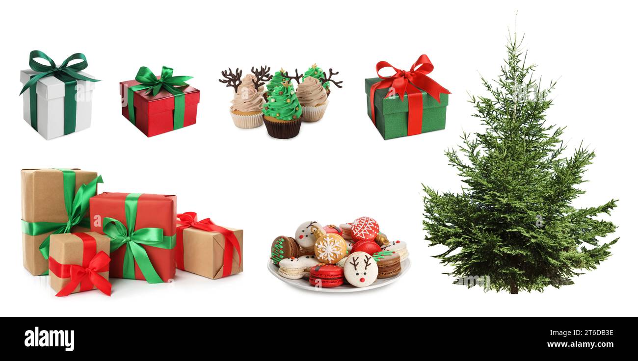 New Year celebration stuff isolated on white, collection Stock Photo ...