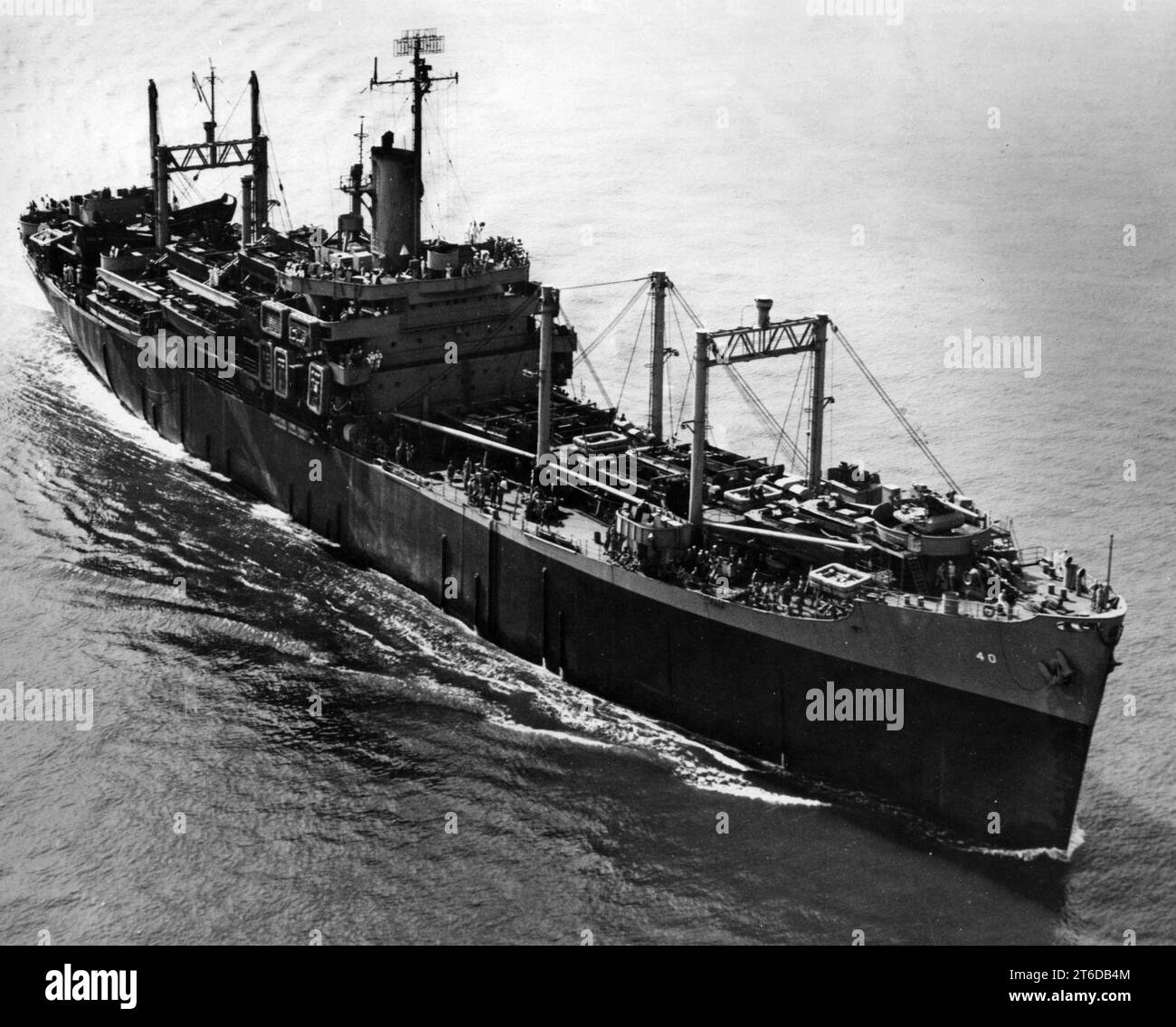USS Custer (APA-40) underway in the Atlantic Ocean on 18 September 1943 ...