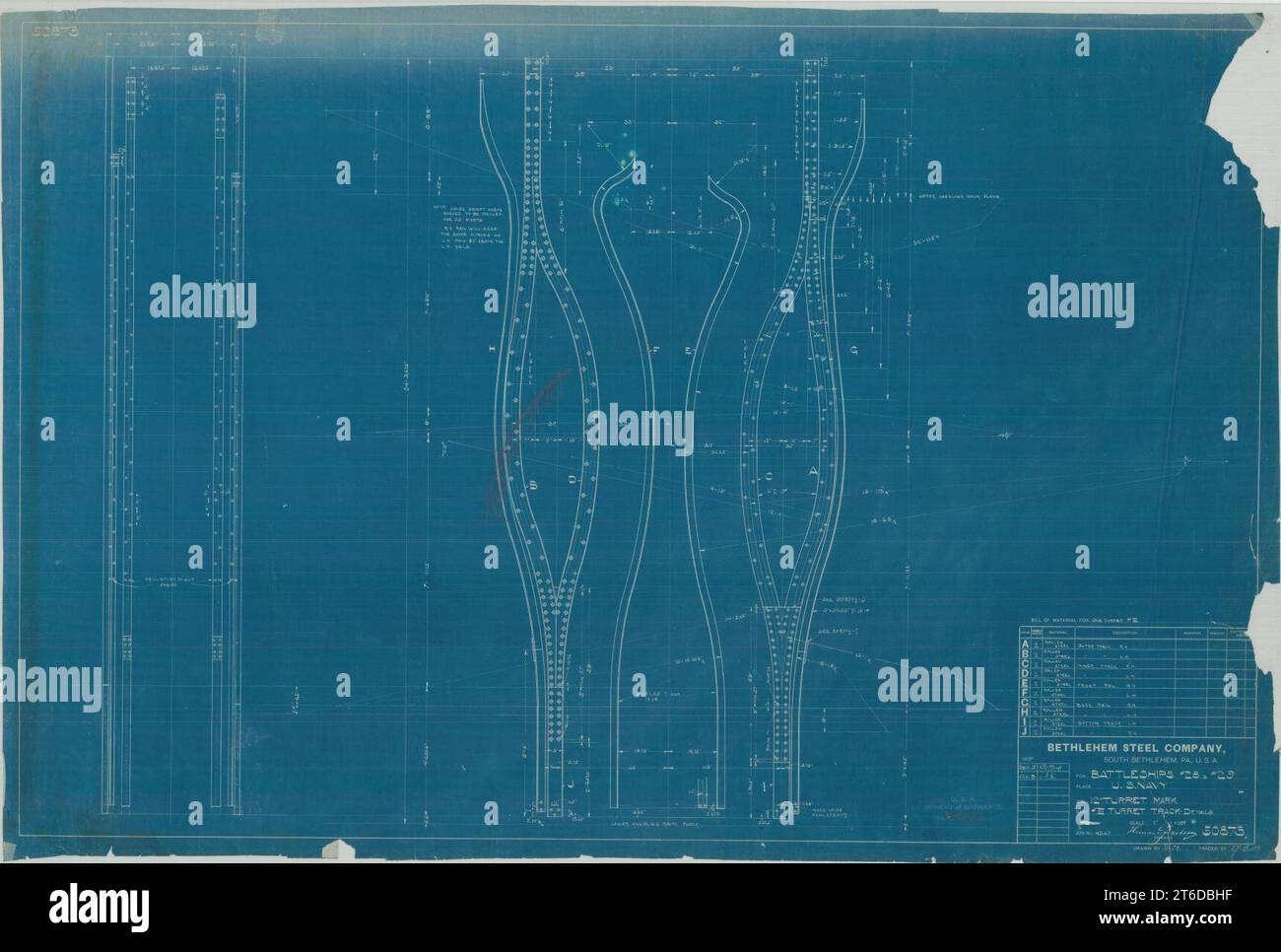 USS Delaware (BB-28)- 12'' Turret Mark - -III Turret Track - Details ...