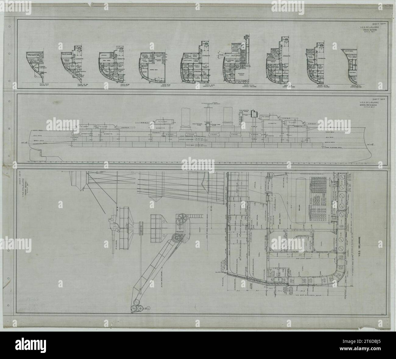 USS Delaware (BB-28)- Booklet of General Plans - Cross Sections ...