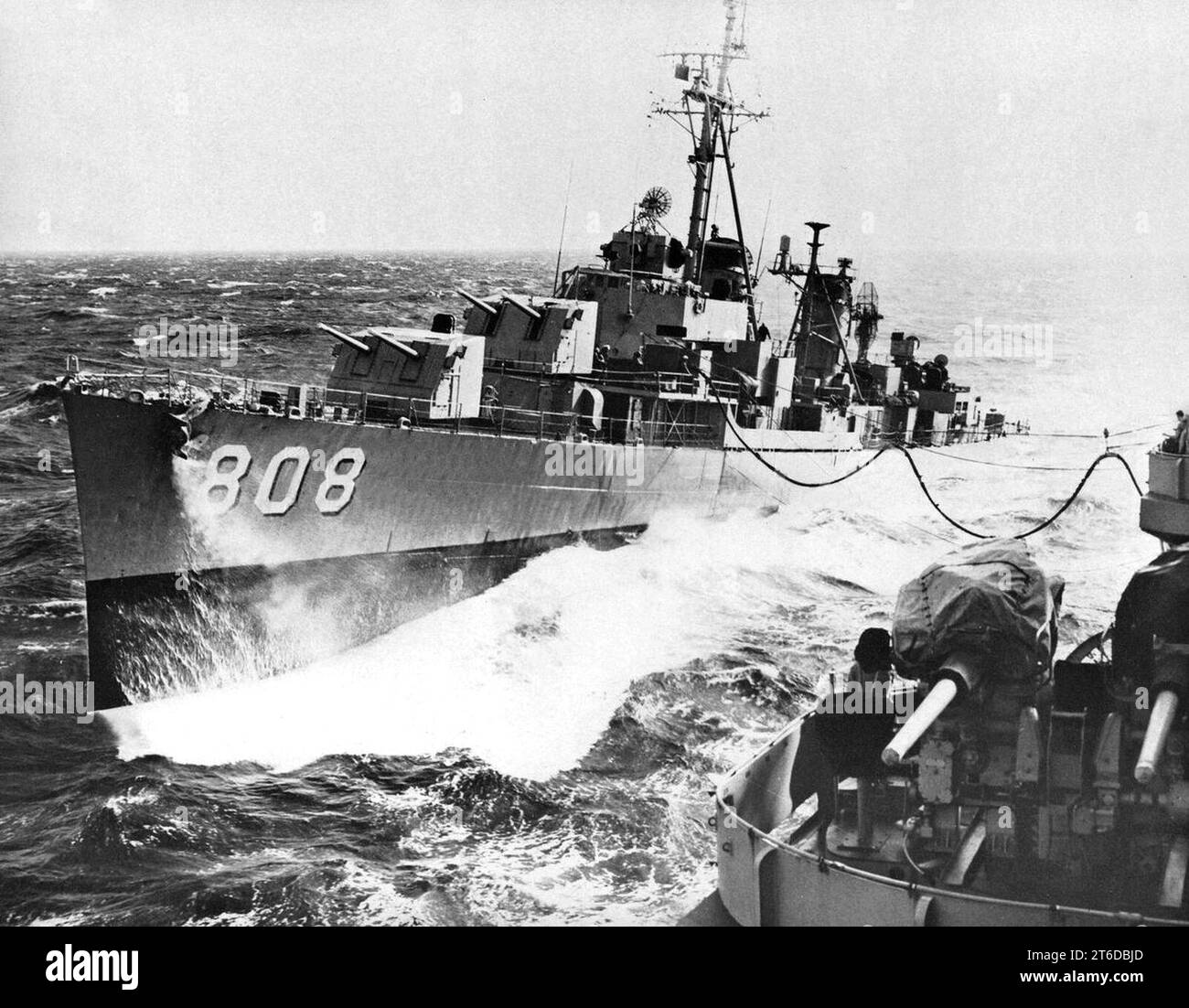 USS Dennis J. Buckley (DDR-808) refuels from USS Los Angeles (CA-135 ...