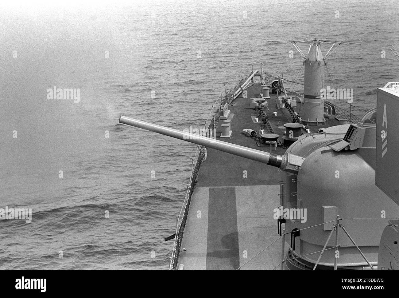 USS Dewey (DDG-45) fires 127mm gun 1979 Stock Photo - Alamy