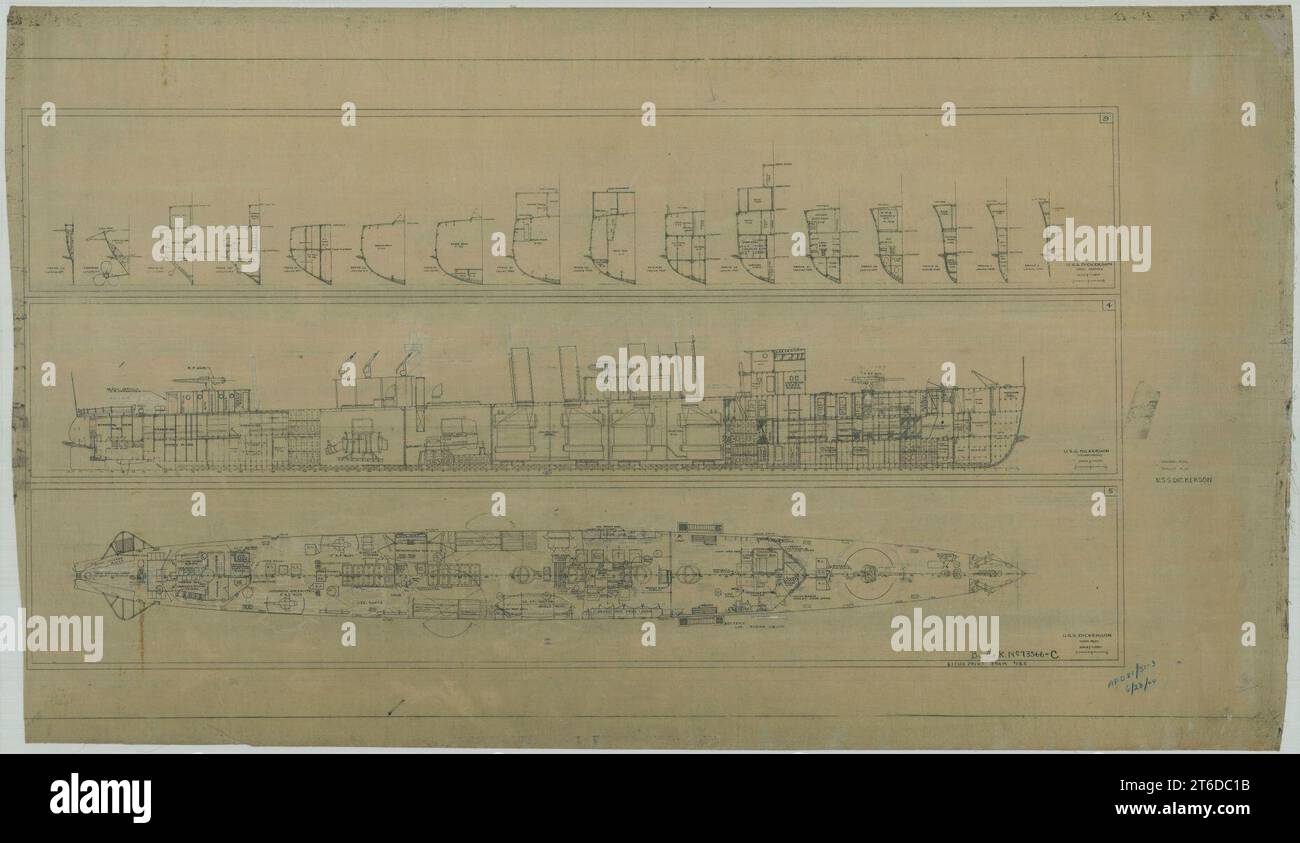 USS Dickerson (DD-157)- Booklet of General Plans - Cross Sections ...