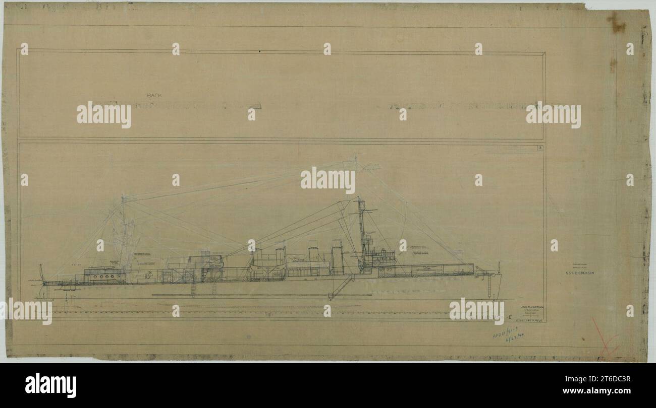 USS Dickerson (DD-157)- Booklet of General Plans - Outboard Profile ...