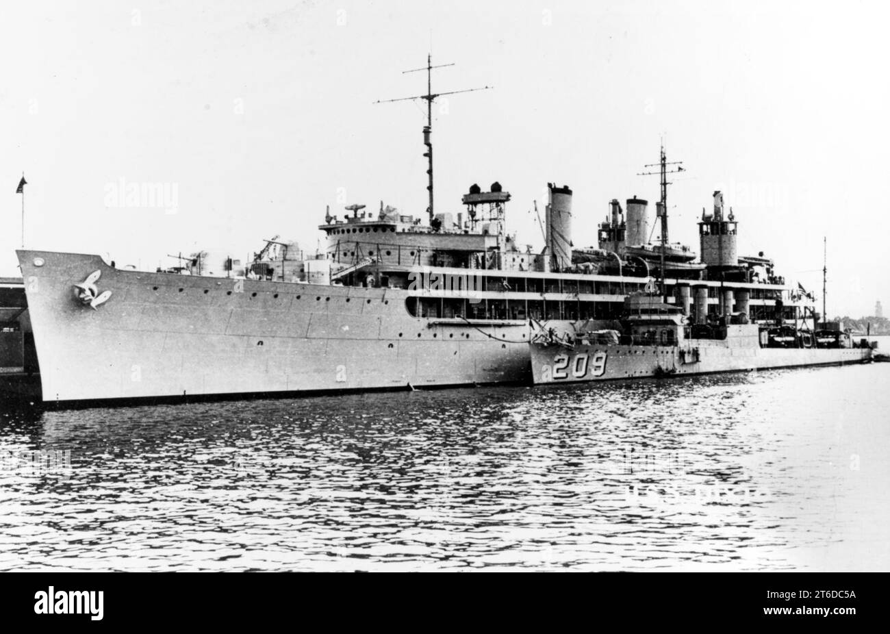 USS Dixie (AD-14) with USS Long (DD-209) in 1940 Stock Photo - Alamy