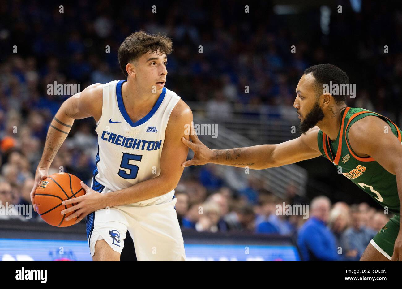 Florida A&M's Morrell Schramm (3) defends against Creighton's Francisco ...