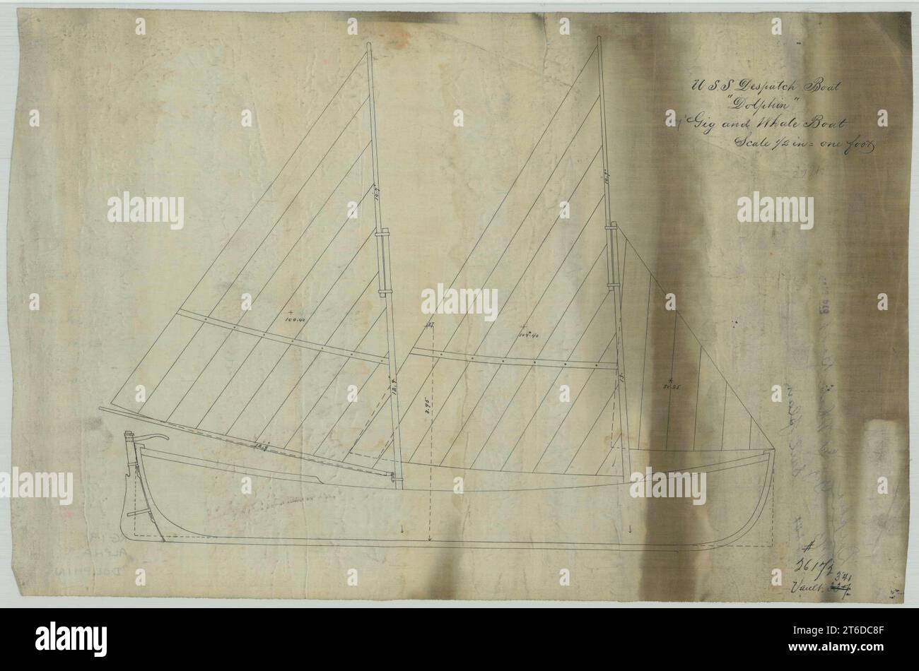 USS Dolphin (PG-24)- Gig and Whale Boat Stock Photo - Alamy