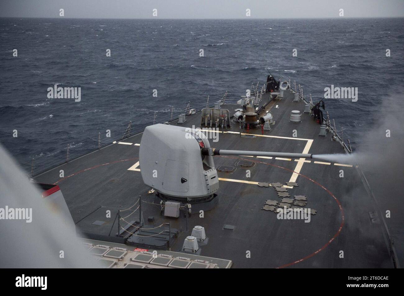 USS Donald Cook (DDG-75) firing 5-inch gun in the Bay of Cadiz 160510 ...