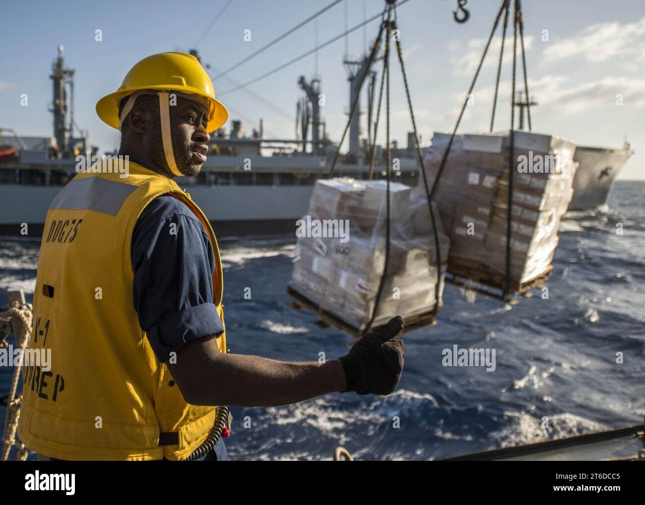 USS Donald Cook conducts a replenishment-at-sea Stock Photo - Alamy