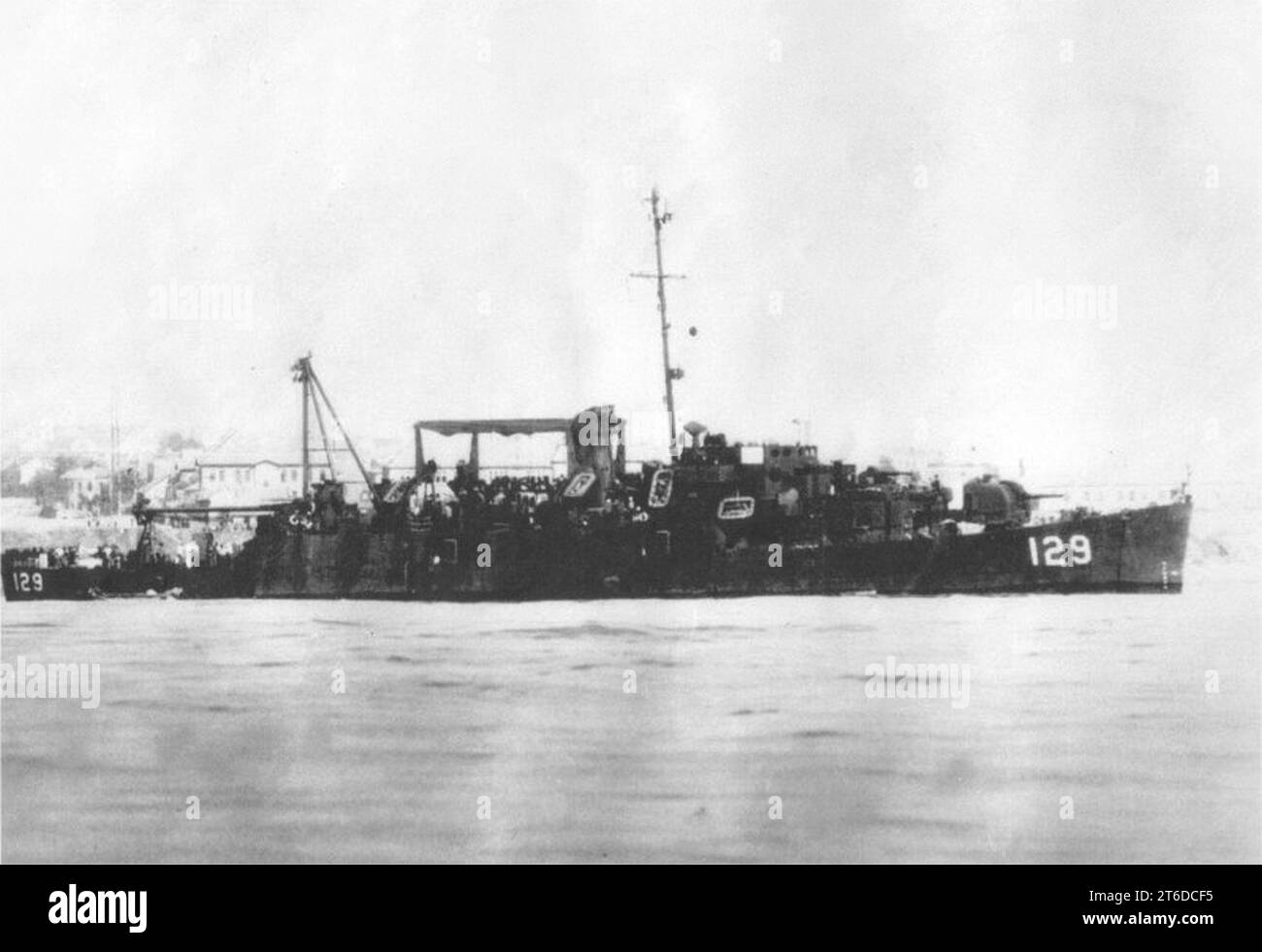 USS Donald W. Wolf (APD-129) at anchor, circa in 1945 Stock Photo - Alamy