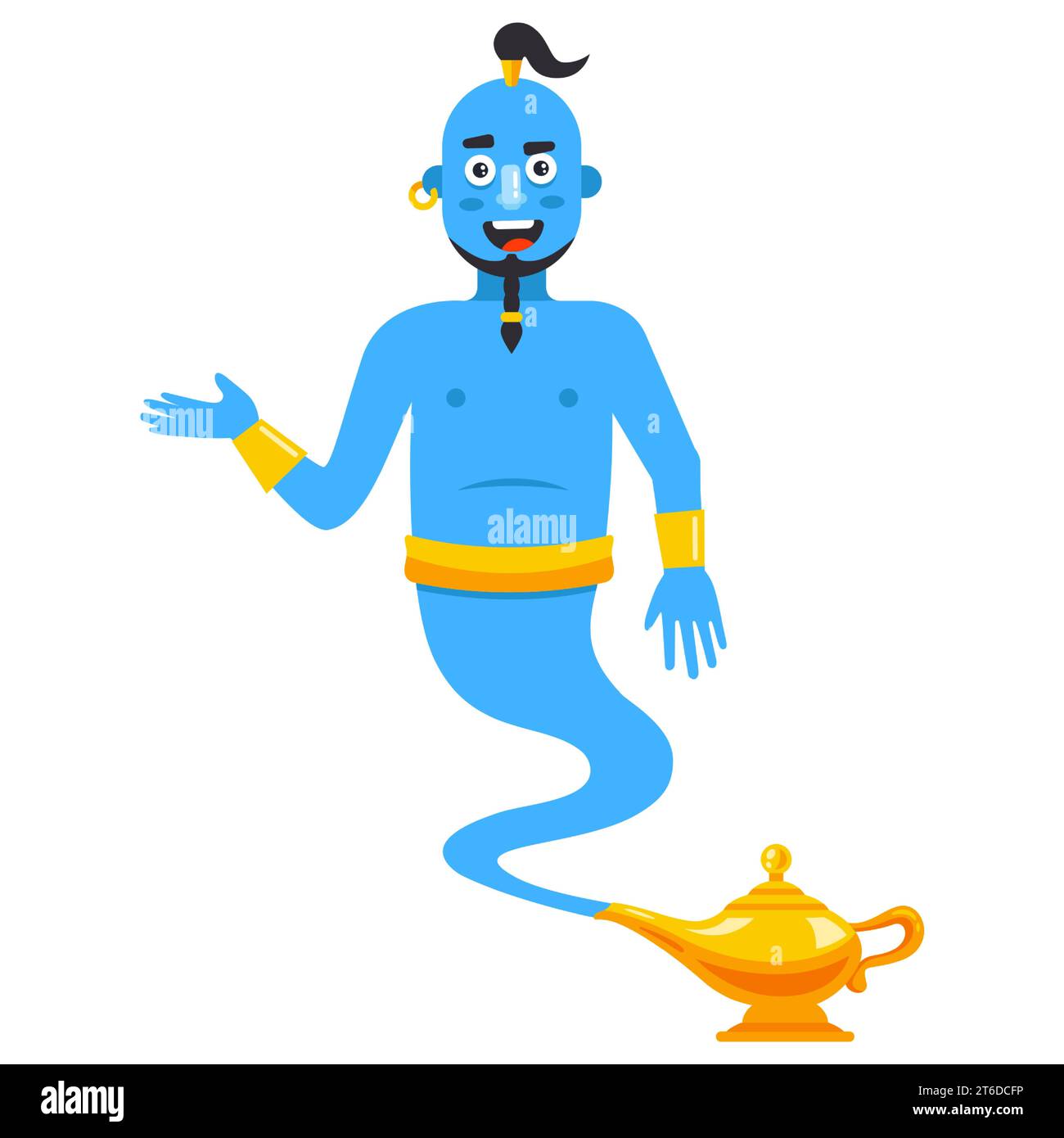 blue magic genie from the lamp. flat vector illustration Stock Vector Image & Art - Alamy