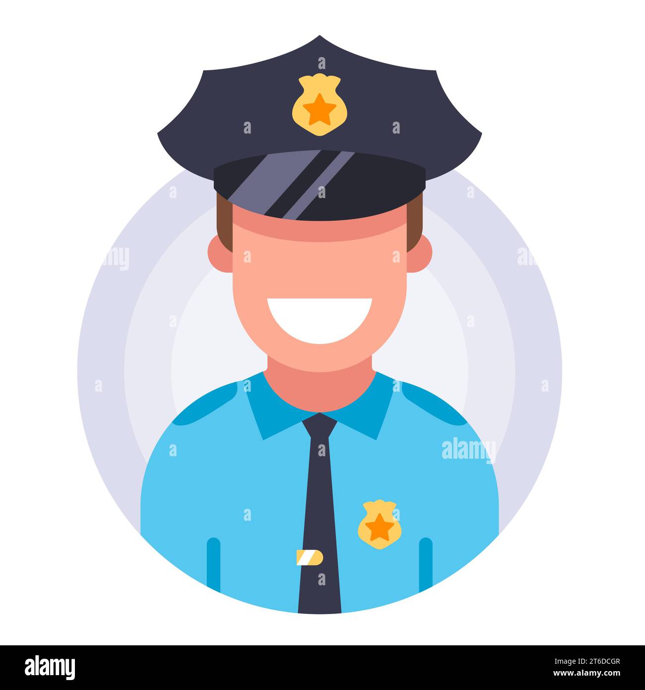 good police character in a cap. flat vector illustration Stock Vector ...