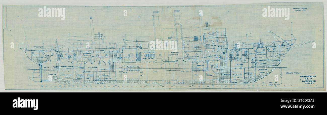 USS Dubuque (PG-17)- Booklet of General Plans - Inboard Profile Stock ...