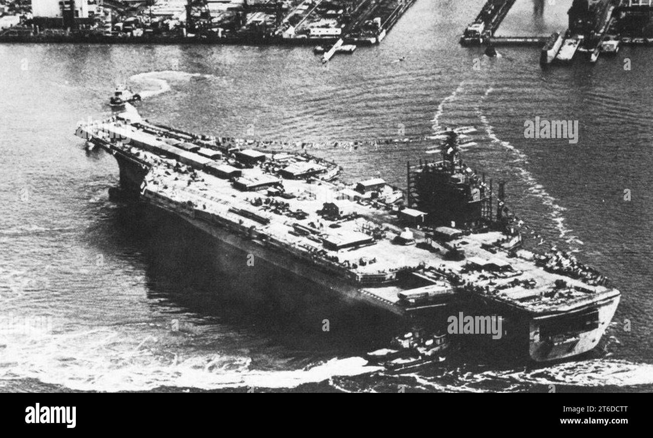 USS Dwight D. Eisenhower (CVN-69) after its launch in October 1975 ...