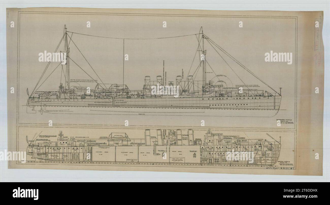 USS Dyer (DD-84)- Booklet of General Plans - Outboard Profile - Inboard ...
