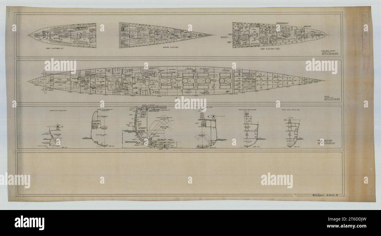 USS Dyer (DD-84)- Booklet of General Plans - Platform Decks. - Hold ...