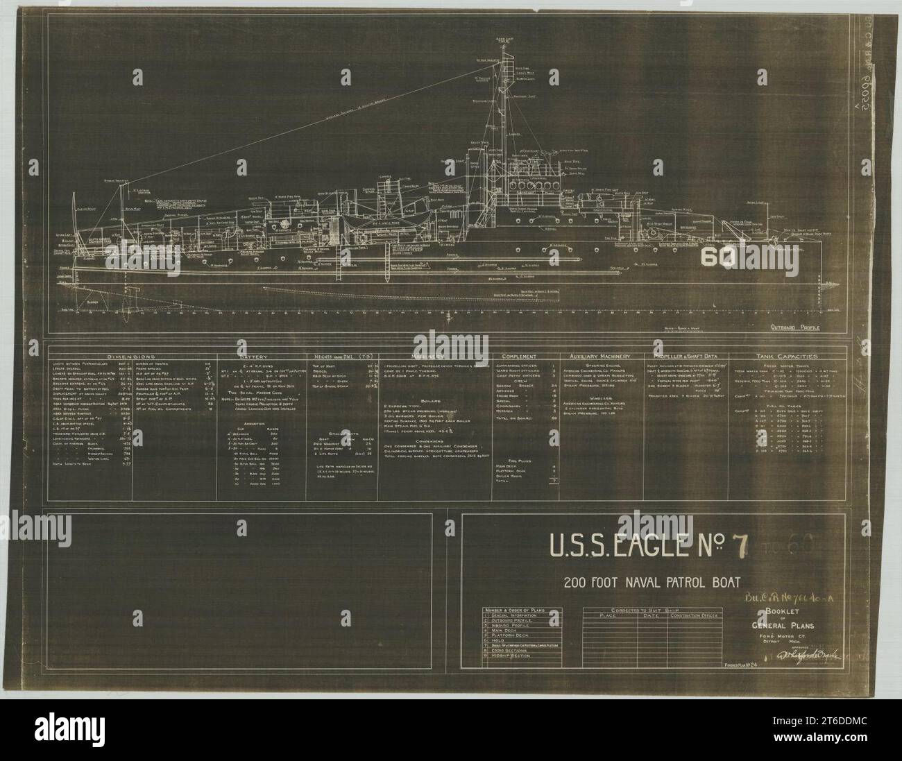 USS Eagle 7 (PE-7)- Booklet of General Plans - Outboard Profile ...