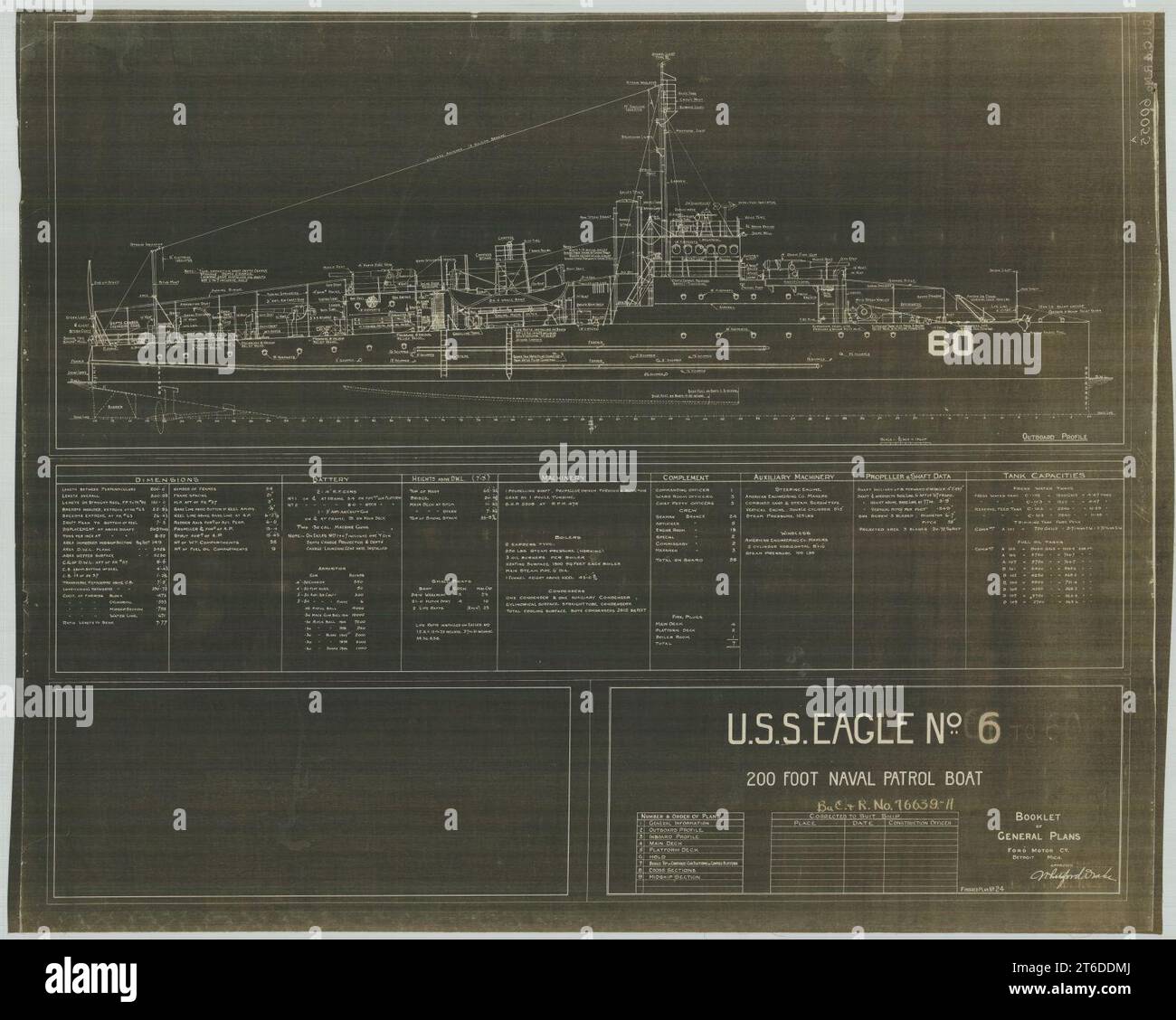 USS Eagle 6 (PE-6)- Booklet of General Plans - Outboard Profile ...