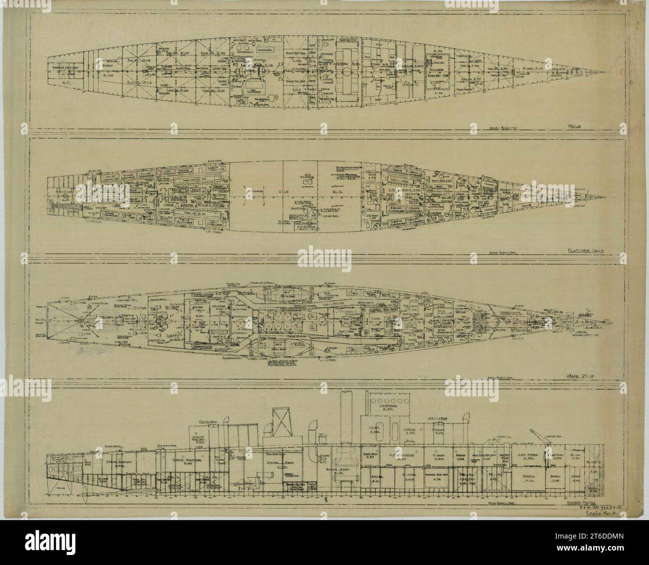 USS Eagle 4 (PE-4)- Booklet of General Plans - Hold - Platform Deck ...