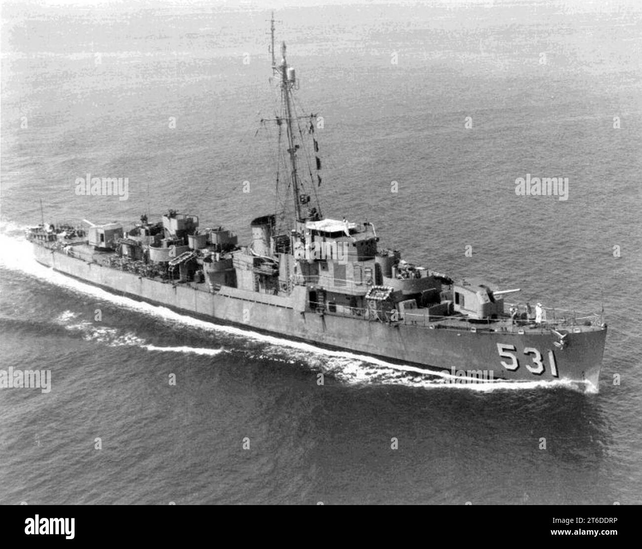 USS Edward H. Allen (DE-531) underway at sea, in the 1950s Stock Photo ...