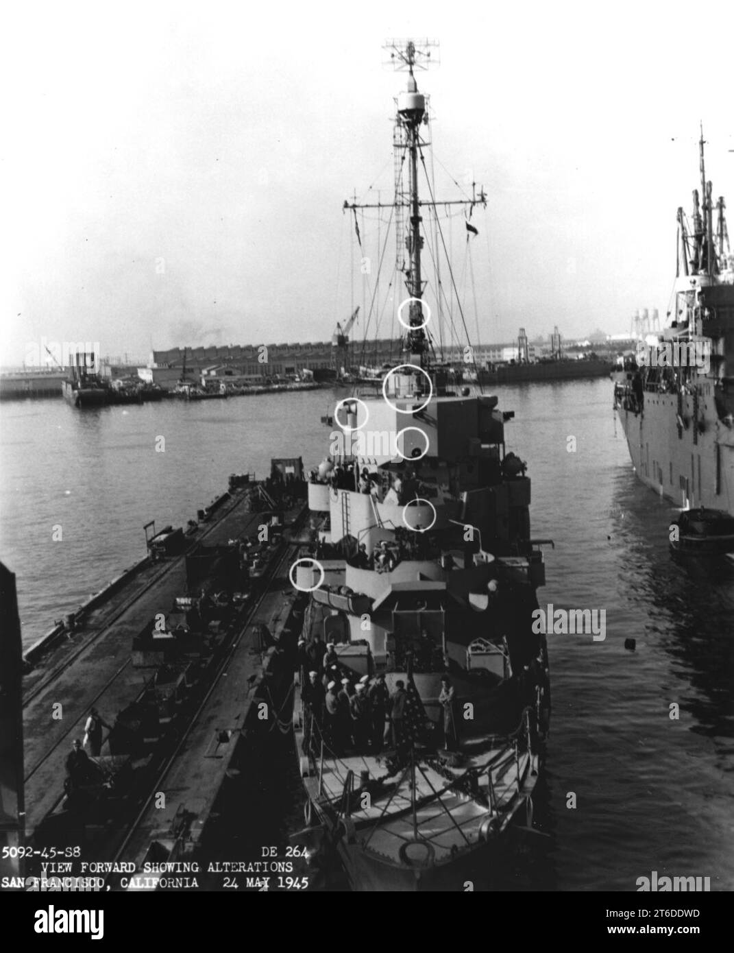 USS Elden (DE-264) at the San Francisco Naval Shipyard 24 May 1945 ...