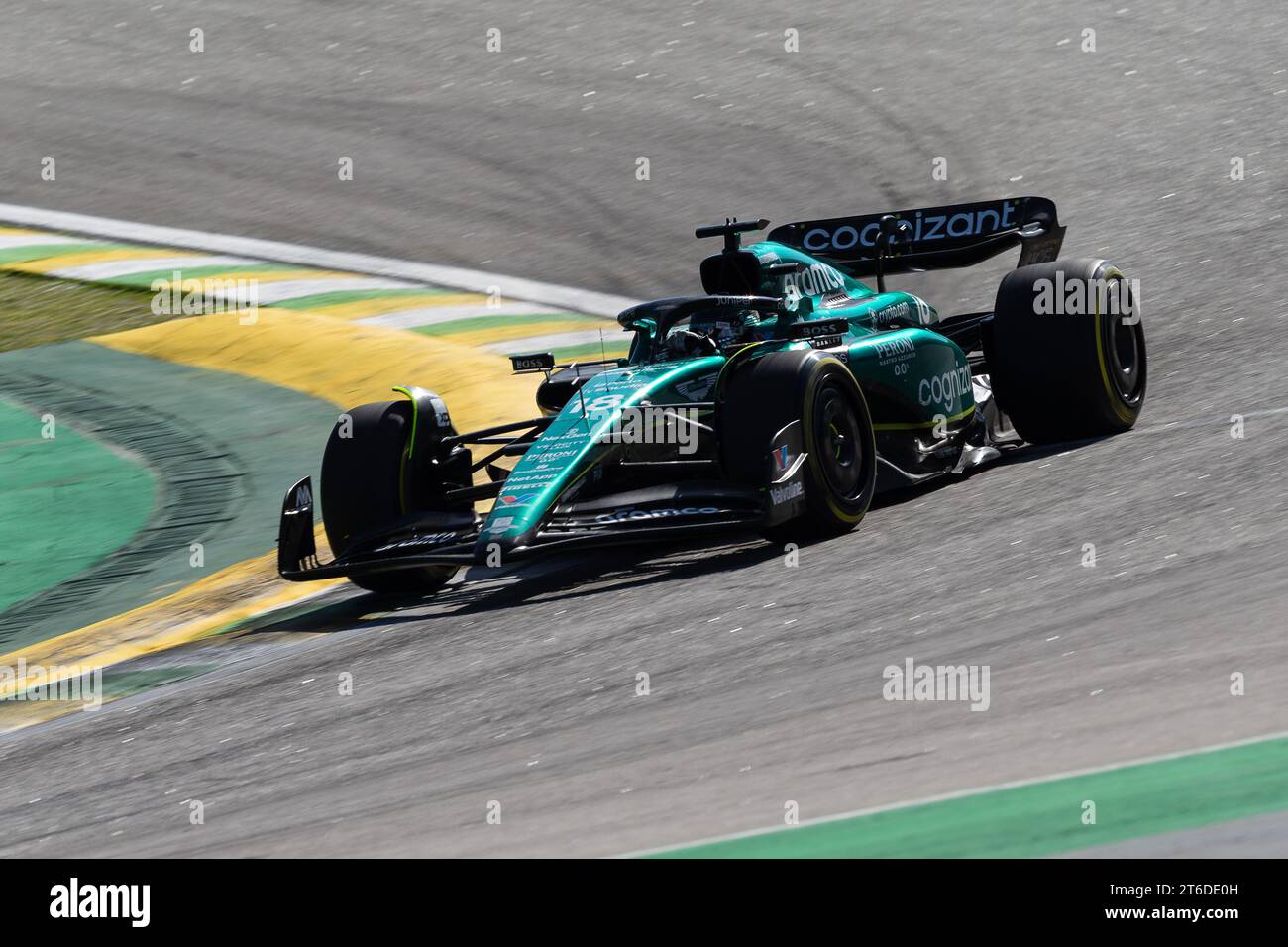 LANCE STROLL of ASTON MARTIN ARAMCO COGNIZANT F1 TEAM driving on track ...