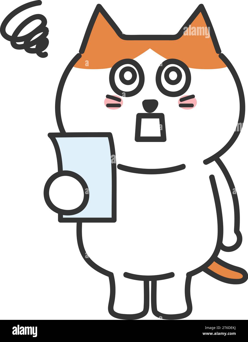 Overwhelmed cartoon tabby cat looking at an expensive bill, vector ...