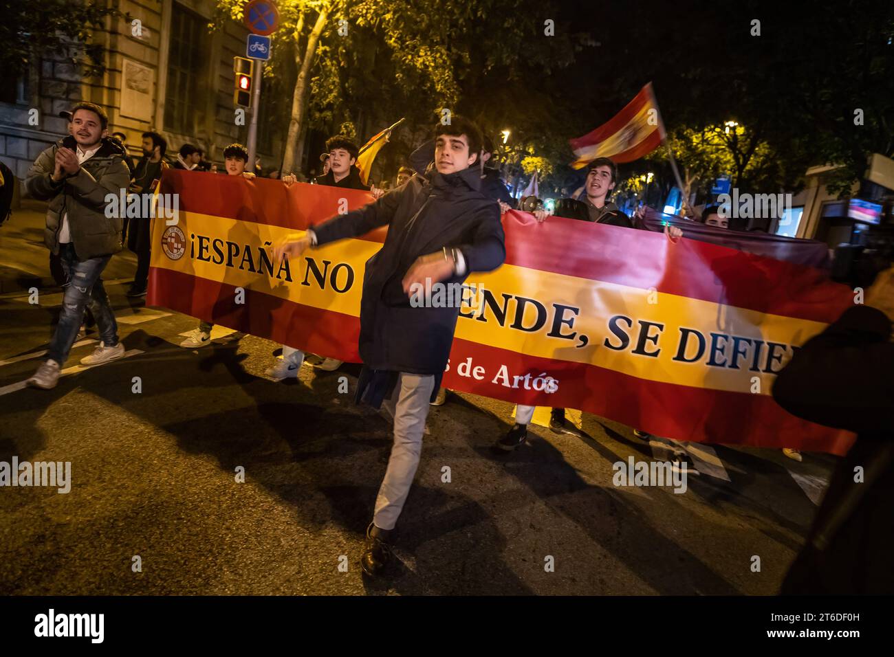 Barcelona, Spain. 09th Nov, 2023. A group of Spanish unionists are seen ...