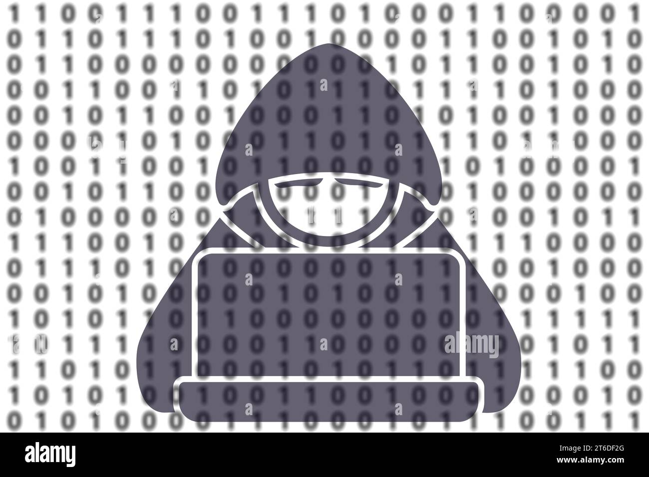 Hacker on white digital background. 3D illustration image Stock Photo ...