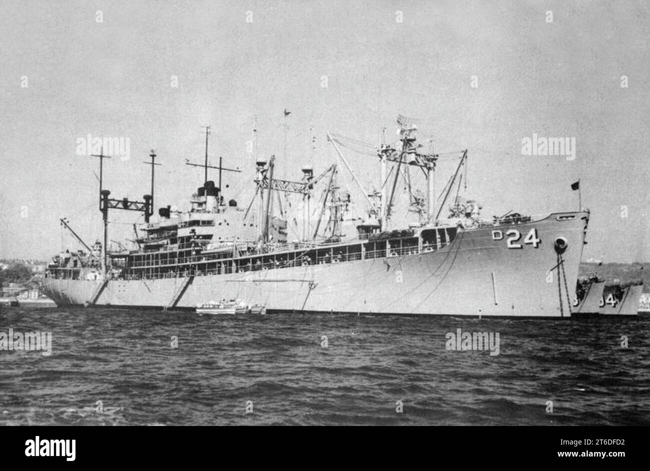 USS Everglades (AD-24) at anchor, in 1957 Stock Photo - Alamy