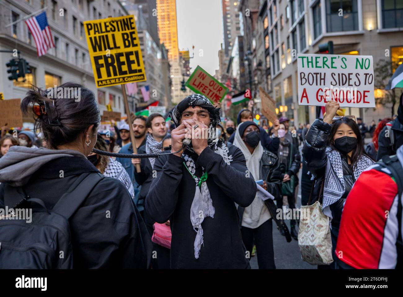 NEW YORK, NEW YORK - NOVEMBER 9: Students, teachers and pro-Palestinian ...