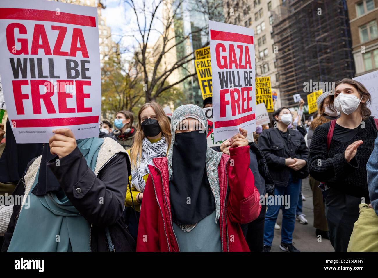 NEW YORK, NEW YORK - NOVEMBER 9: Students, teachers and pro-Palestinian ...
