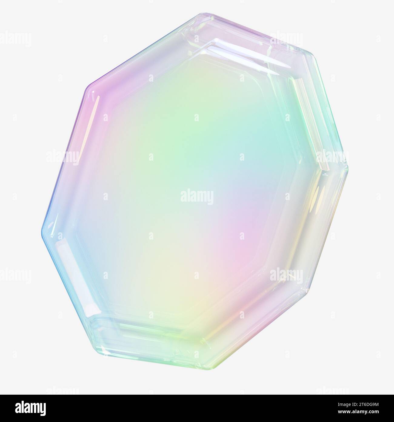 transparent crystal octagonal frame 3d object graphic Stock Photo - Alamy