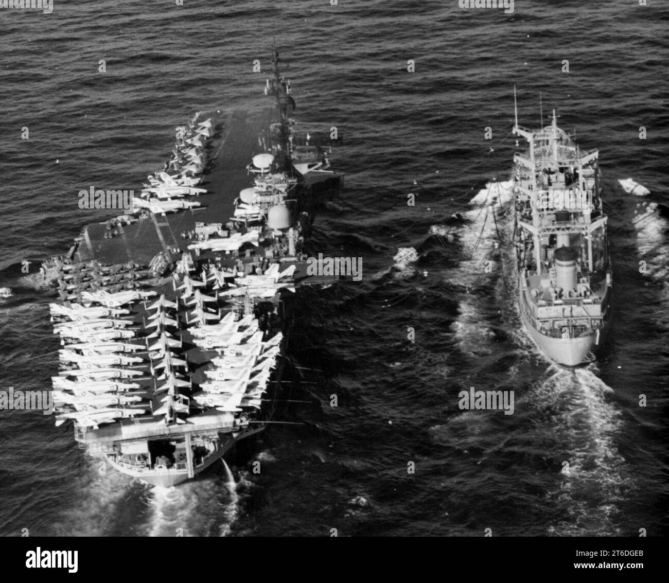 USS FD Roosevelt (CV-42) and USS Pawcatuck (AO-108) 1976 Stock Photo ...