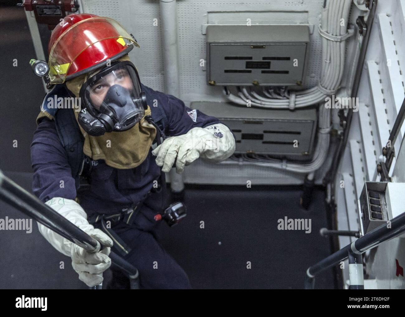 USS Fitzgerald sailors drill 130925 Stock Photo - Alamy
