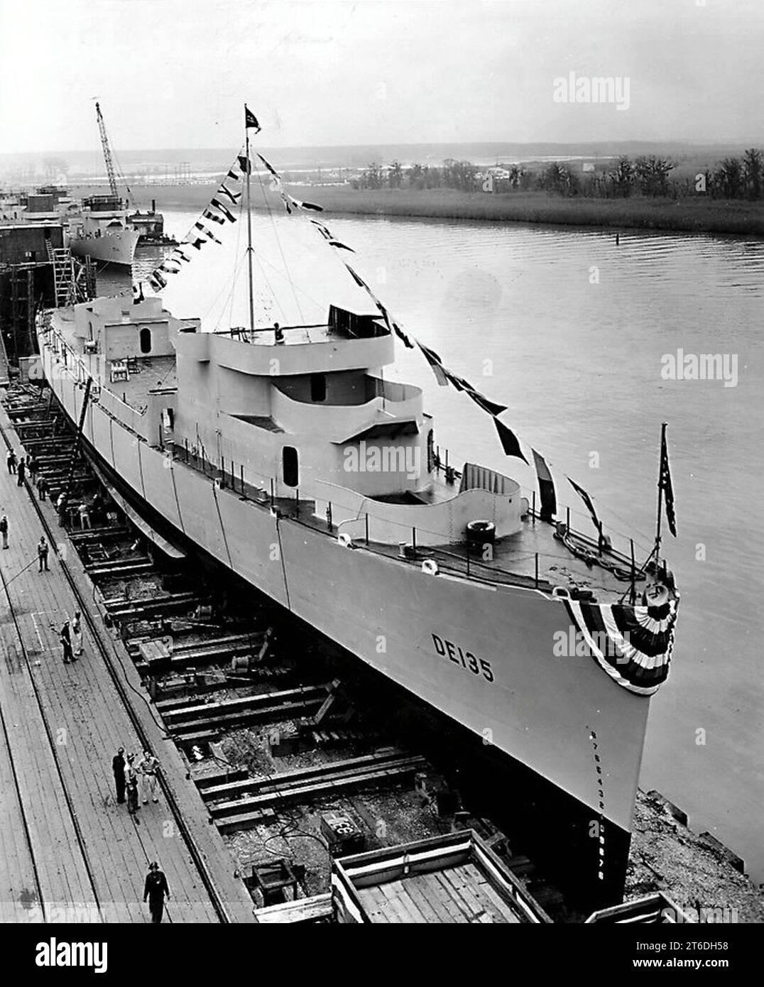 USS Flaherty (DE-135) ready for launching at the Consolidated Steel ...
