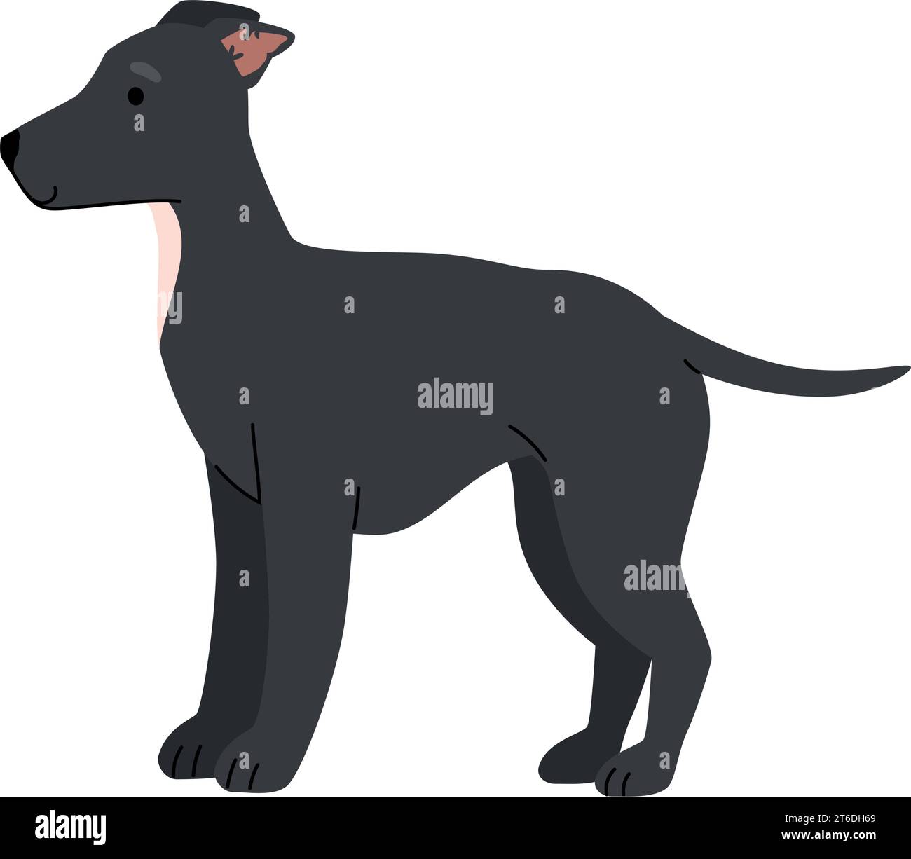 Dog profile looking up tongue out Stock Vector Images - Alamy